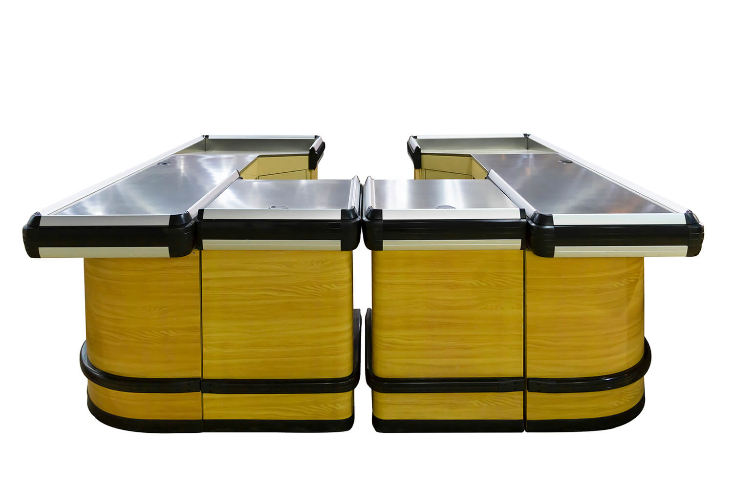 Wooden Style Supermarket Checkout Counter