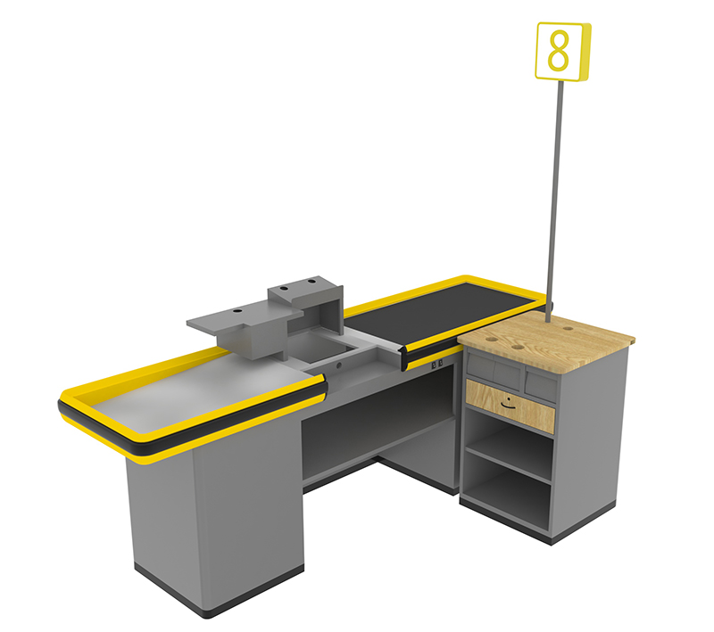 Inline standard Supermarket Electric Retail Checkout Counter with ...